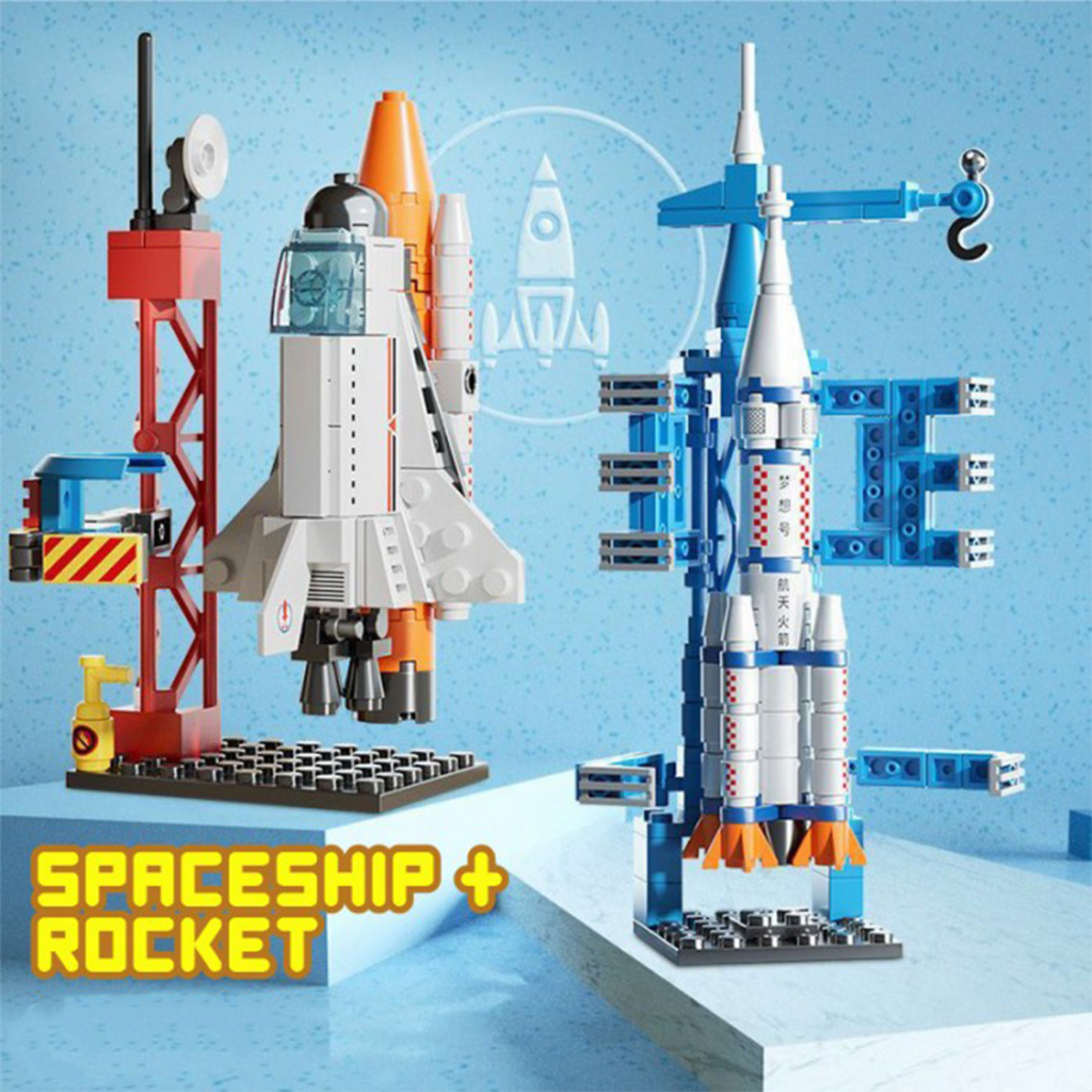 Jual Mainan Anak Block Roket Space Shuttle Mainan Block Susun Blok ...