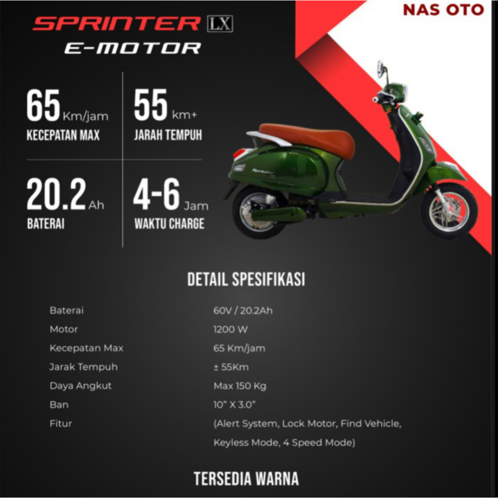 Jual Exotic Motor Listrik - Sprinter LX | Shopee Indonesia
