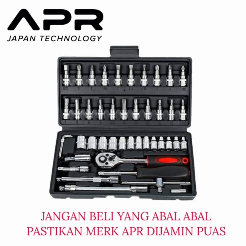 Jual KUNCI SHOCK SET APR JAPAN kunci shock 46 pcs full set socket 1/4 ...