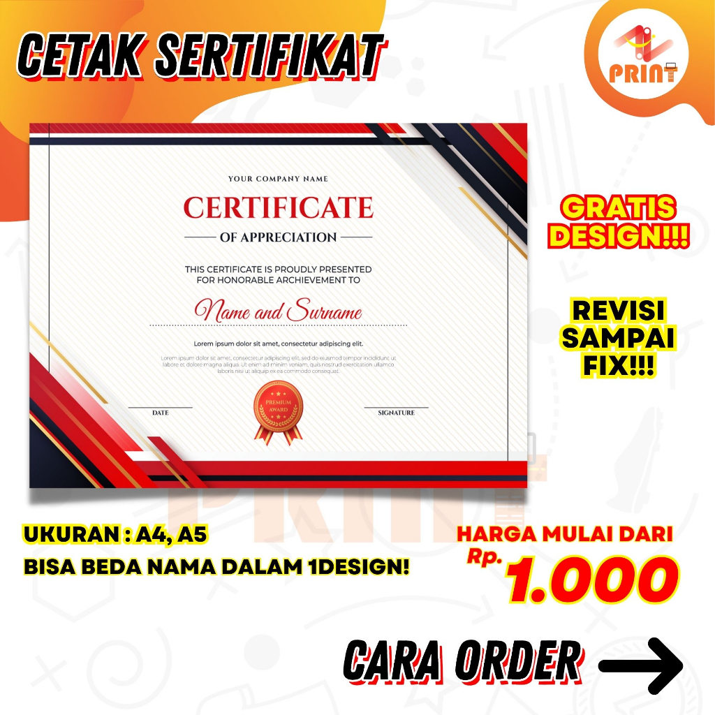 Jual CETAK PIAGAM PENGHARGAAN | SERTIFIKAT | MURAH BERKUALITAS | GRATIS ...