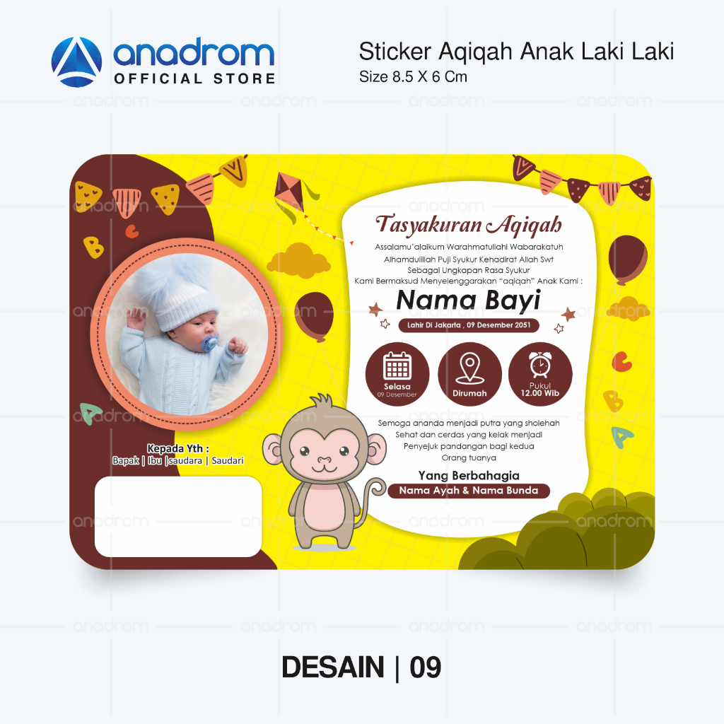 Jual Sticker Label Aqiqah Anak Laki - Laki | Sticker Label Box Makanan ...