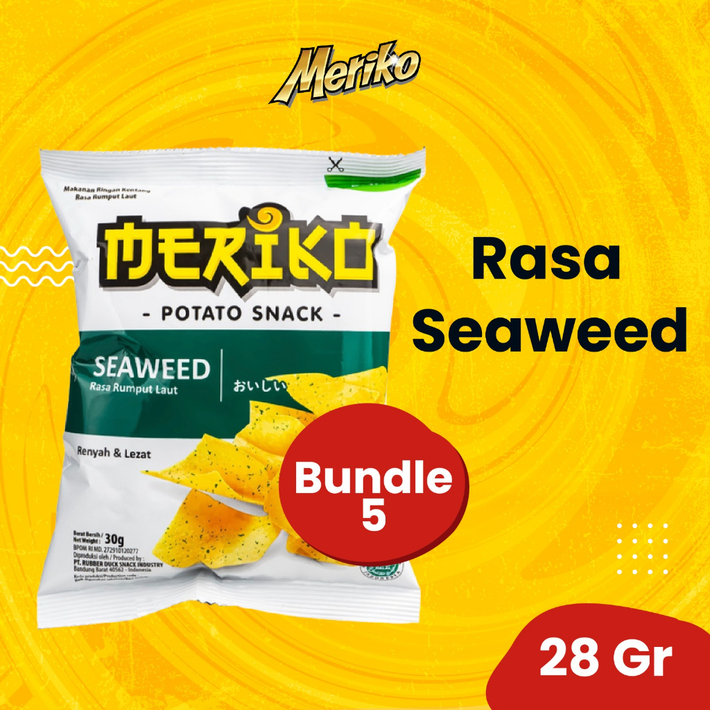 Jual Meriko Snack Potato rasa Rumput Laut 30gr 5pcs Cemilan Renyah dan ...