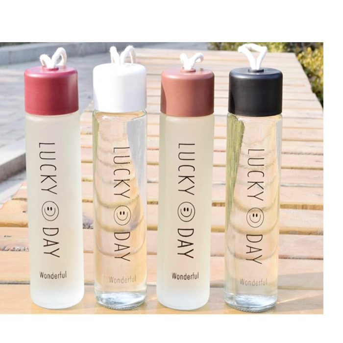 Jual Botol Air Minum Kaca Lucky Day / Botol Minum Premium 400ml ...