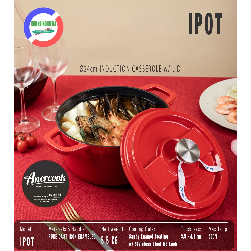 Jual [ PROMO GUNCANG HARBOLNAS ] Amercook Panci Soup Cast Iron Enamel ...