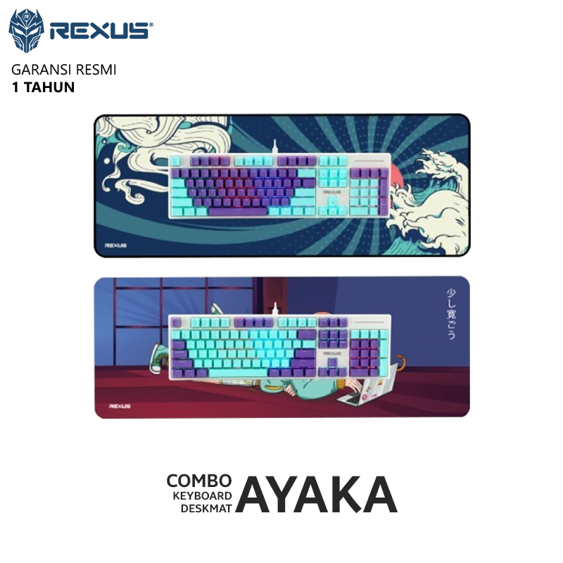 Jual Rexus Ayaka Combo Gaming Keyboard Mechanical dan Mousepad Deskmat ...