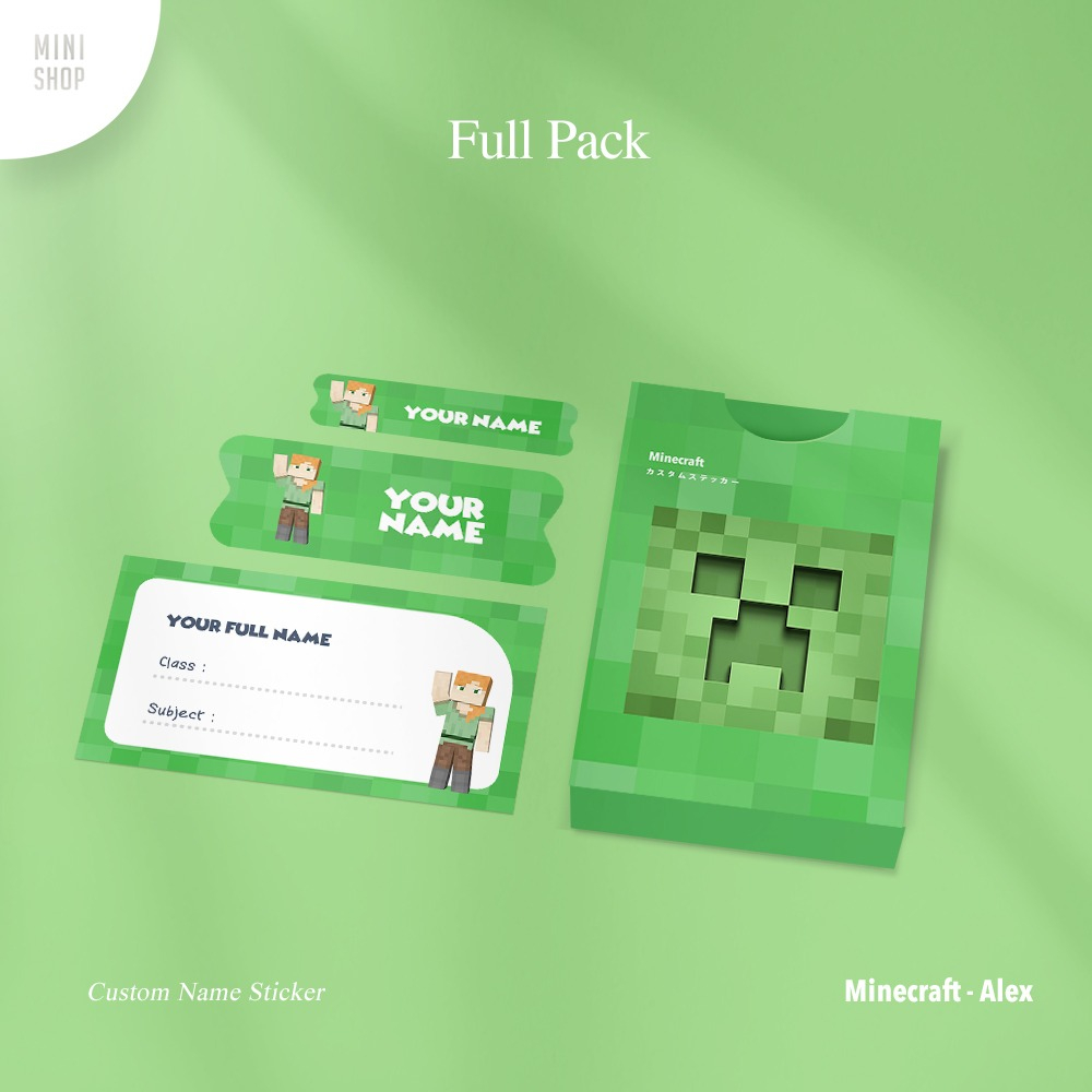 Jual Stiker Nama Custom Waterproof Minecraft Alex | Shopee Indonesia