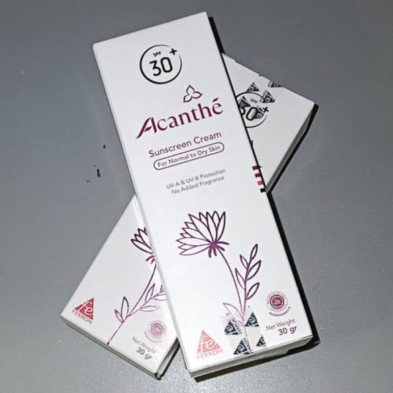 Jual Acanthe Sunscreen Cream 30 gr ( For Normal to Dry Skin ) | Shopee ...