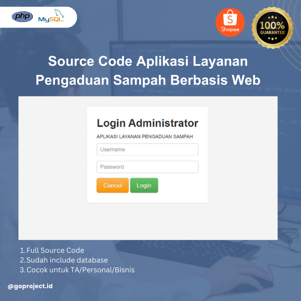 Jual Source Code Aplikasi Layanan Pengaduan Sampah Berbasis Web | Shopee Indonesia