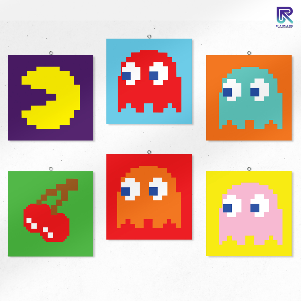 Jual RHA GALLERY Hiasan Dinding Kamar Pacman Aesthetic Pajangan Kamar ...