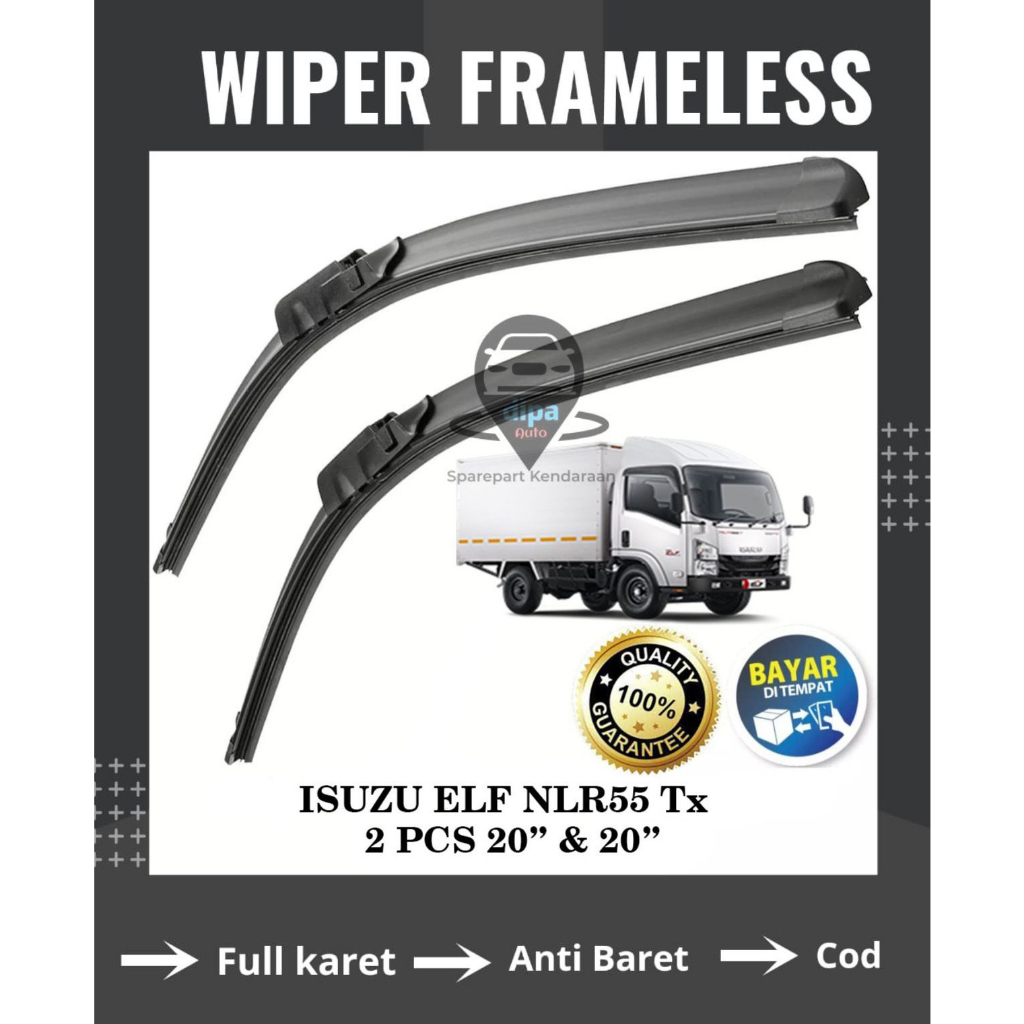 Jual Wiper Frameless Full Karet Truck Isuzu ELF Seri NLR55 TLx / ELF ...