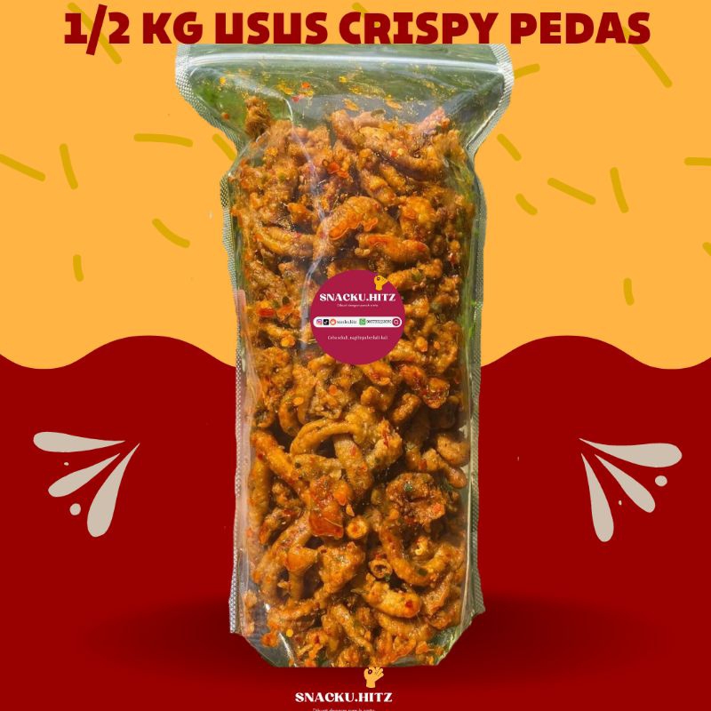 Jual Usus crispy/ kripik usus/ usus pedas/ usus pedas daun jeruk ...