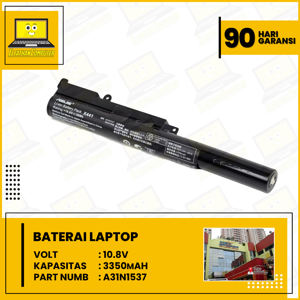 Jual Baterai Laptop Asus VivoBook X441, X441SA, X441U, X441UA, (A31N1537) | Shopee Indonesia