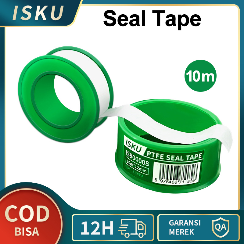 Jual ISKU Seal Tape Kran Air Ukuran 12mm*10m PTFE Lsolasi Kran Siltip ...