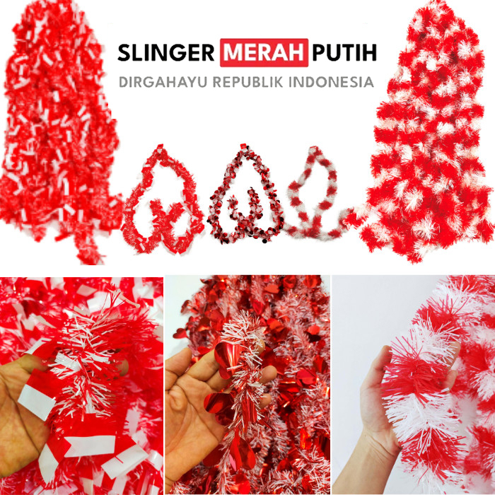 Jual Slinger Merah Putih Dekorasi Tinsel Dirgahayu HUT RI Bahan ...
