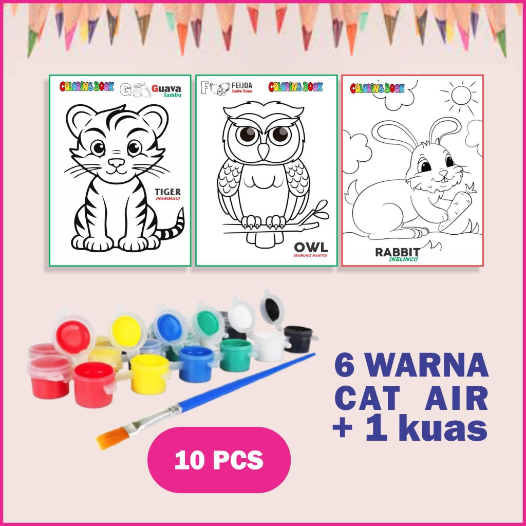 Jual mainan edukasi melukis anak set watercolour painting / mewarnai ...