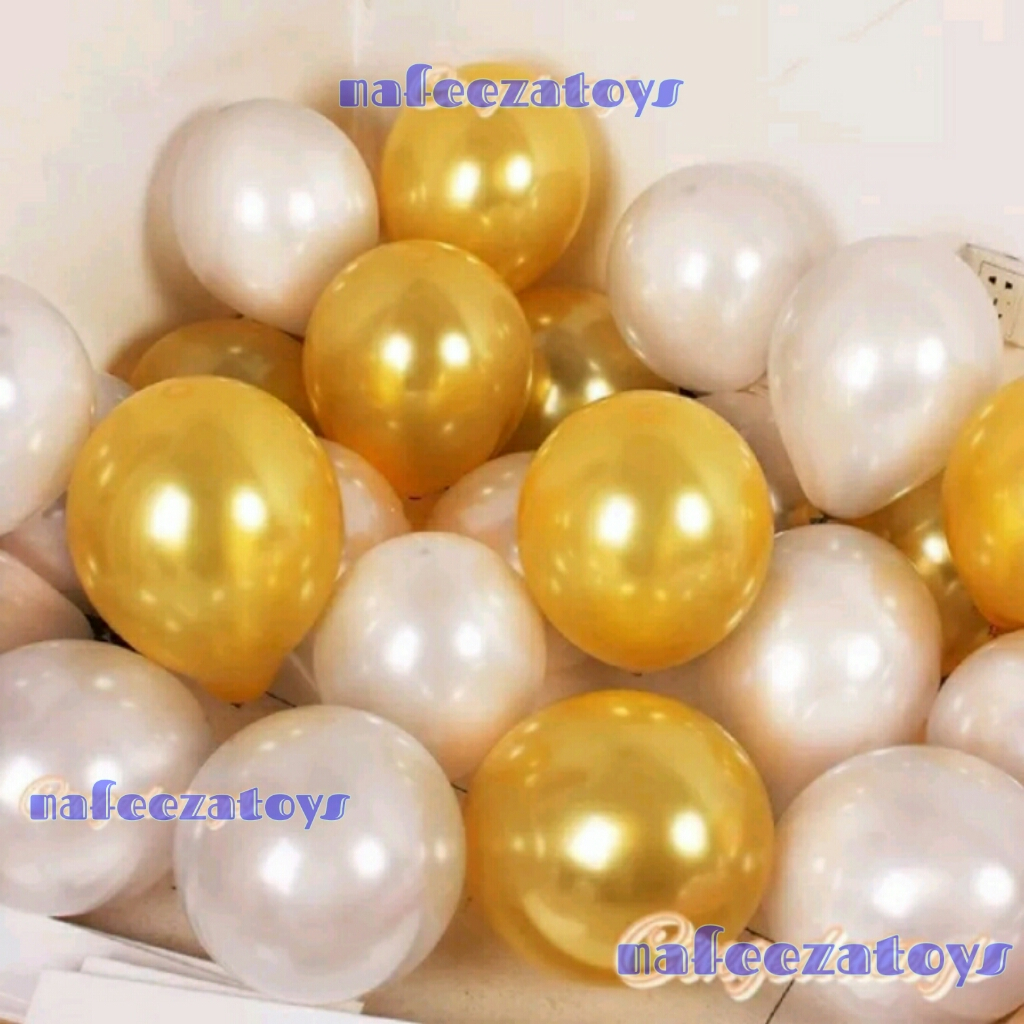Jual {isi 30 pcs} MIX Balon metalik BIRU TUA BIRU MUDA PUTIH / Balon ...