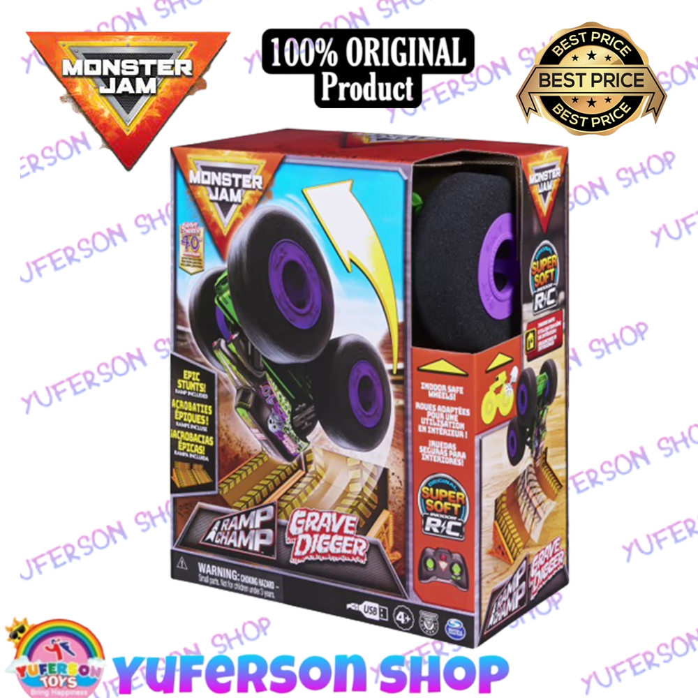 Jual Monster Jam Remote Control Ramp Champ Grave Digger | Shopee Indonesia