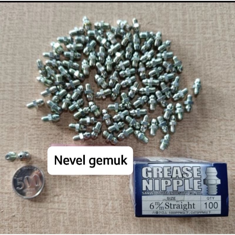 Jual Nepel gemuk grease 6mm lurus Cocok untuk tie rod joint kopel Ball ...