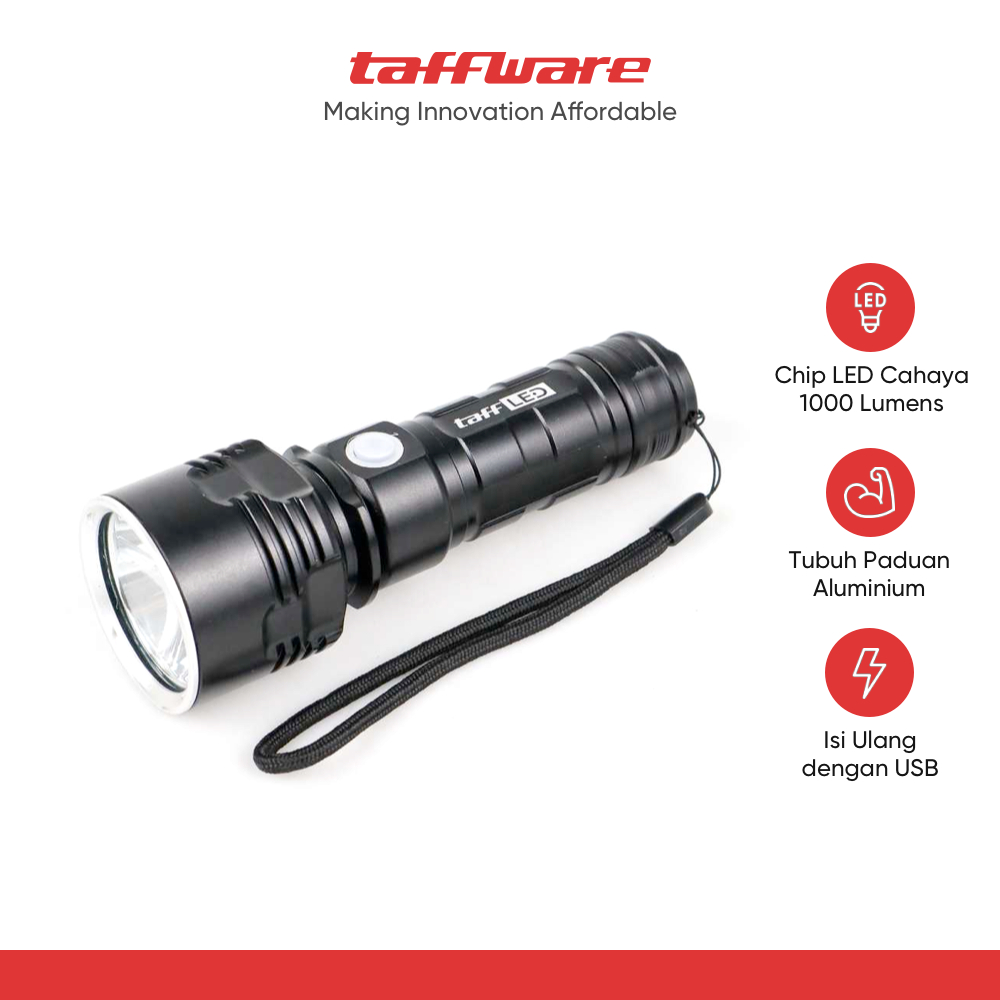 Jual TaffLED Senter LED USB Rechargeable P70 50W - XLMP70 | Shopee ...