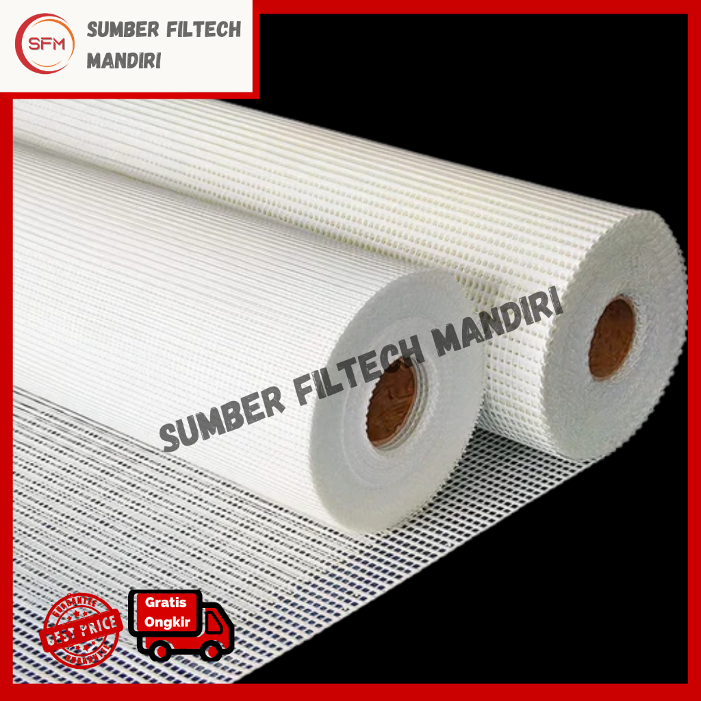 Jual Fiber Glass Mesh Waterproof Net 5mm (1m x 50m) Serat Jaring ...