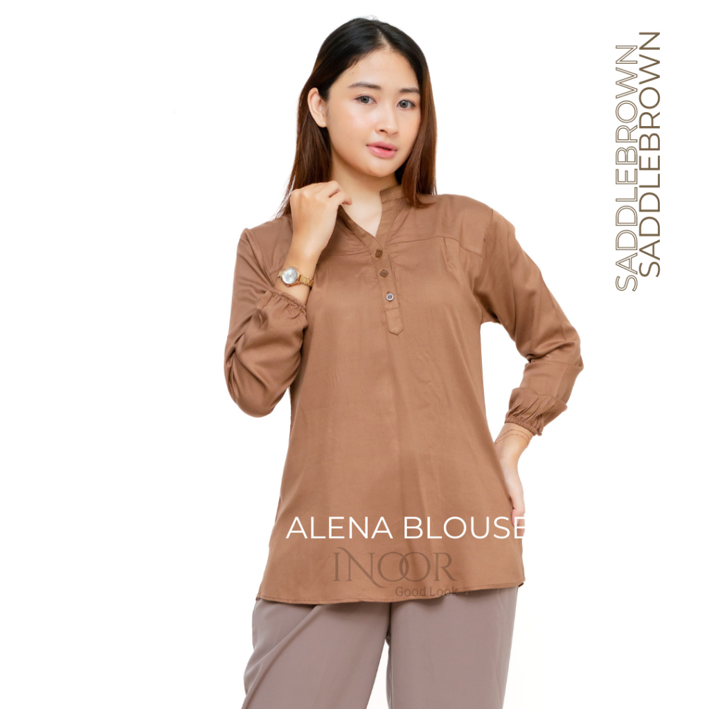 Jual Blouse Polos Premium Lengan Panjang | Busui Friendly Lengan Kerut | Rayon Twil Uniqlo ...