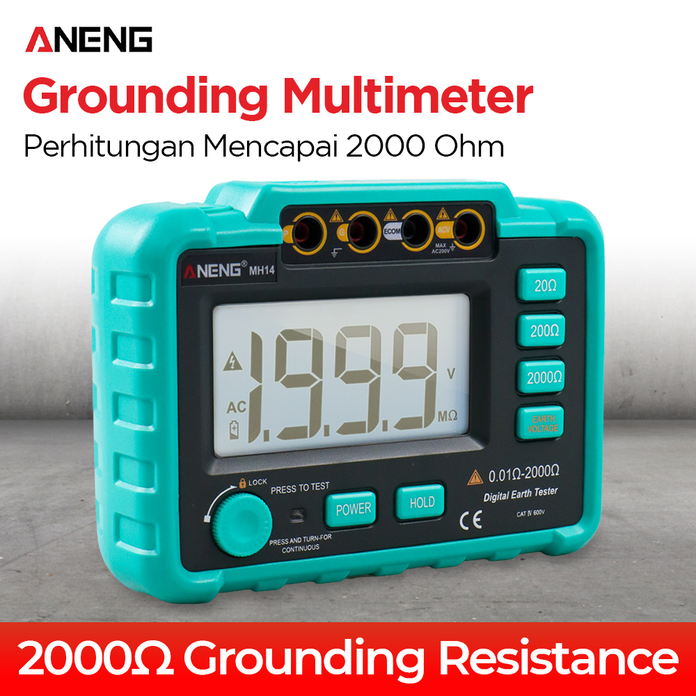 Jual Digital Earth Tester Grounding Multimeter - MH14 - Black/Green ...