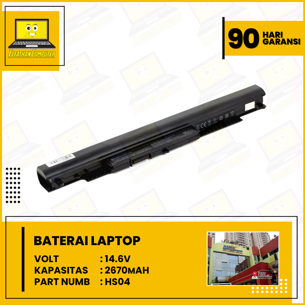 Jual Baterai Laptop HP14-AC, 14-AM,14-AF,14-AN,14-CQ,14-DQ,240 G4, 246 ...