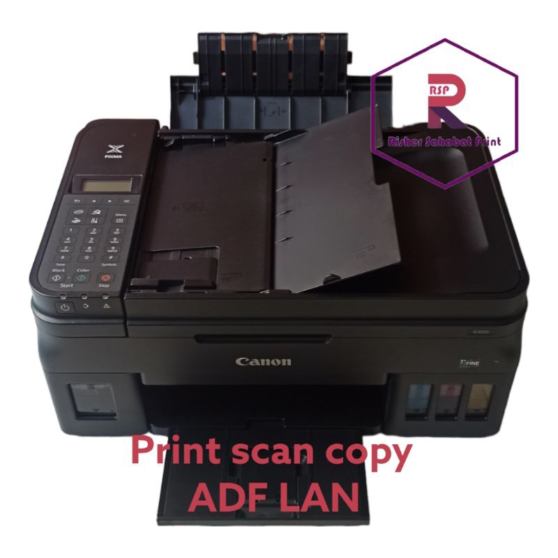 Jual printer canon G4000 print scan copy ADF LAN | Shopee Indonesia