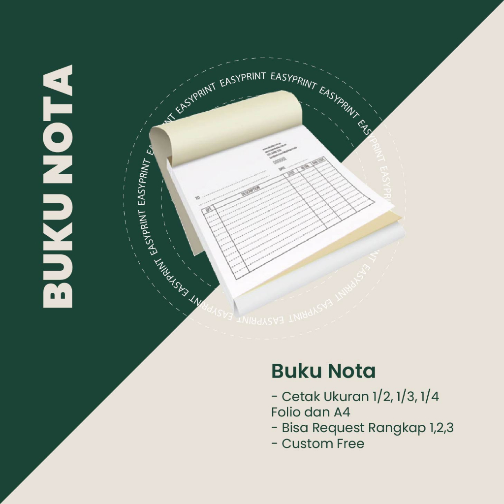 Jual Buku Nota Kwitansi Custom Pembayaran Nota Kontan Nota Toko 1,2,3 ...
