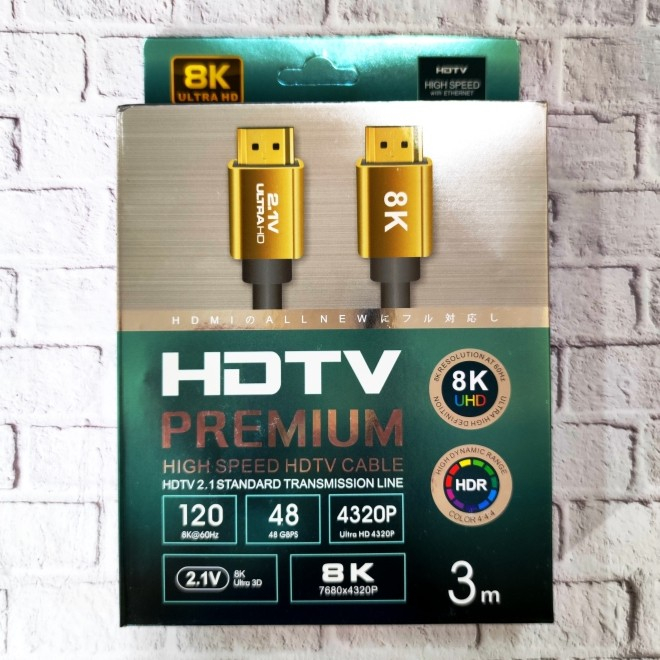 Jual KABEL HDMI 3M 8K V.2.1 ULTRA HD PREMIUM KABEL HDTV 3 METER ...