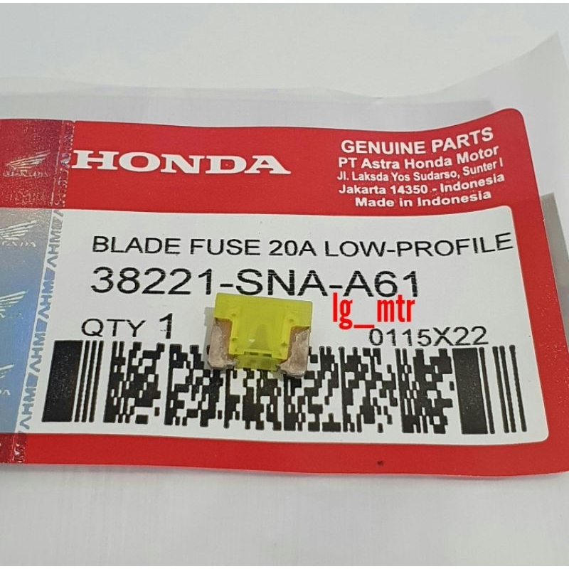 Jual SEKRING FUSE BLADE MINI TANCAP TANPA KAKI 20A LOW PROFILE BEAT LED ...