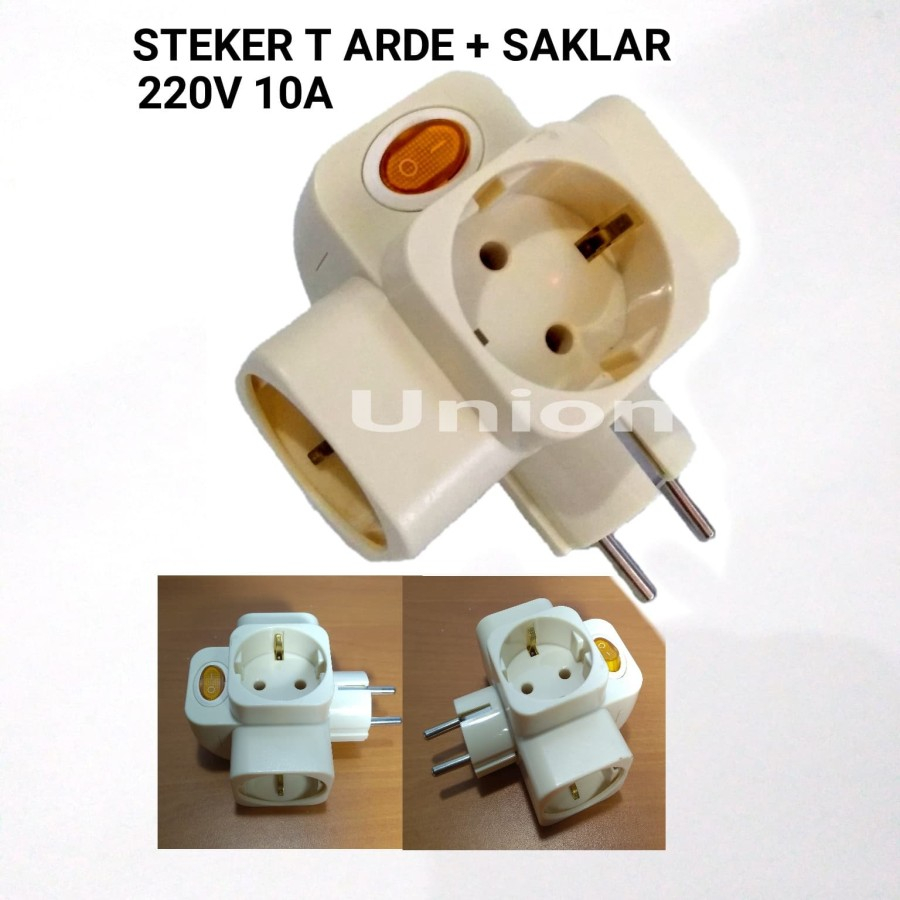Jual STEKER T ARDE /COLOKAN LISTRIK ARDE CABANG 3 + SAKLAR BRIGHT G ...