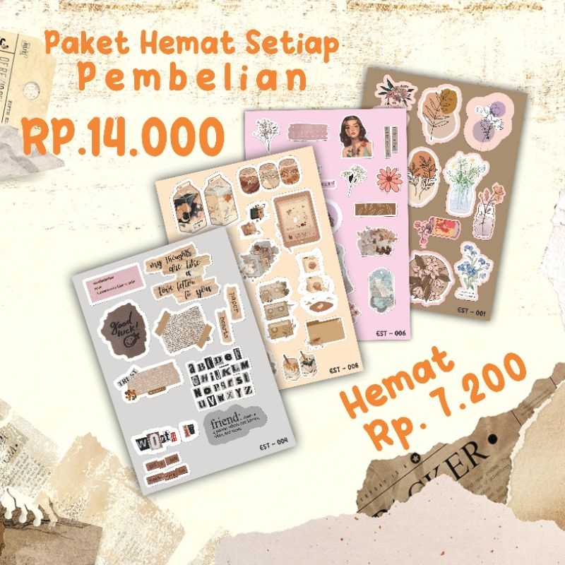 Jual Sticker Aesthetic Sticker Journal scrapbook Sticker Tumblr ...