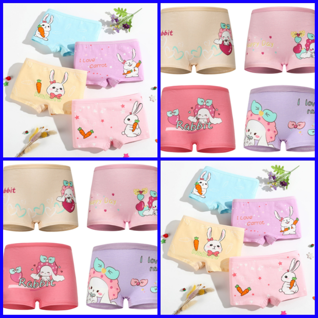 Jual (4 pcs) Celana dalam anak perempuan segiempat underwear boxer ...