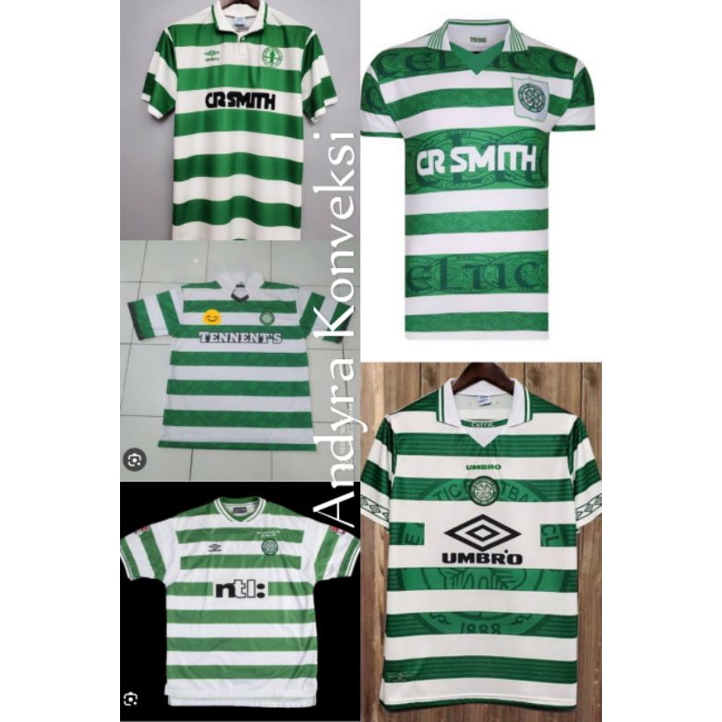 Jual Retro Jersey Celtic home - FULL PRINTING - Free Custom Name set ...