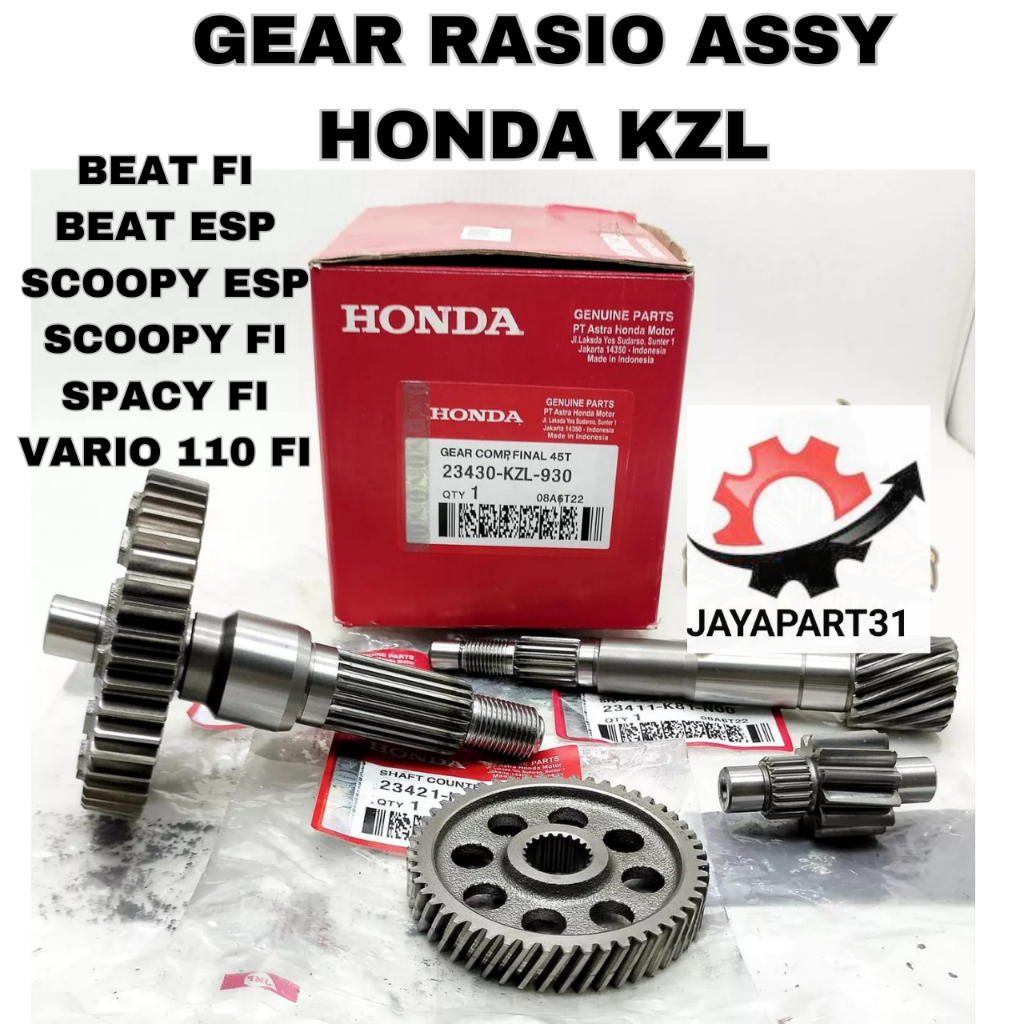 Jual PAKET SET GIGI GEAR RASIO KOMPLET ORIGINAL 100% AHM BEAT SPACY ...