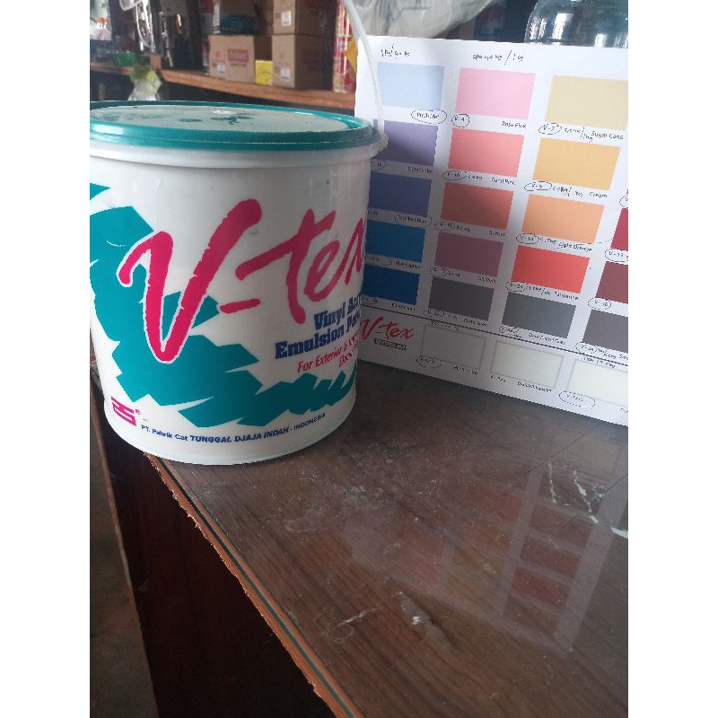Jual CAT TEMBOK V-TEX 5KG/4,5KG VINYL ACRYLIC EMULSION PAINT | Shopee ...