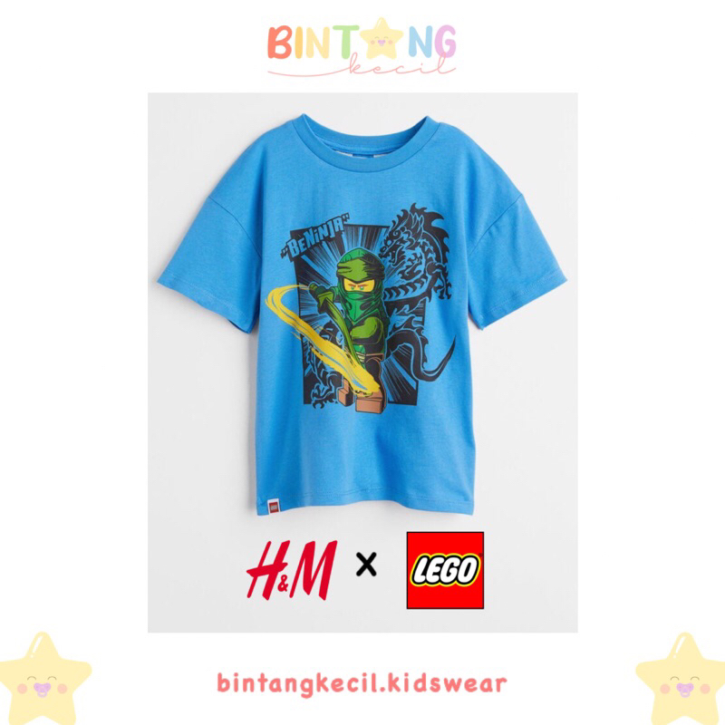 Jual H&M Kids x Lego Tshirt - Ninjago Blue | HnM HM ORIGINAL | Shopee ...