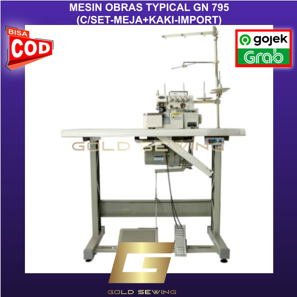 Jual Mesin Obras TYPICAL GN 795 GN-795 Obras Benang 5 TYPICAL Industrial - GOLD | Shopee Indonesia