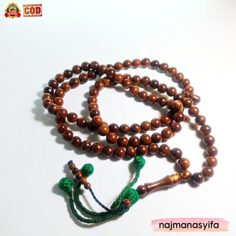 Jual Najmanasyifa Tasbih kayu kokka kaukah asli model rumbai hijau 99 ...