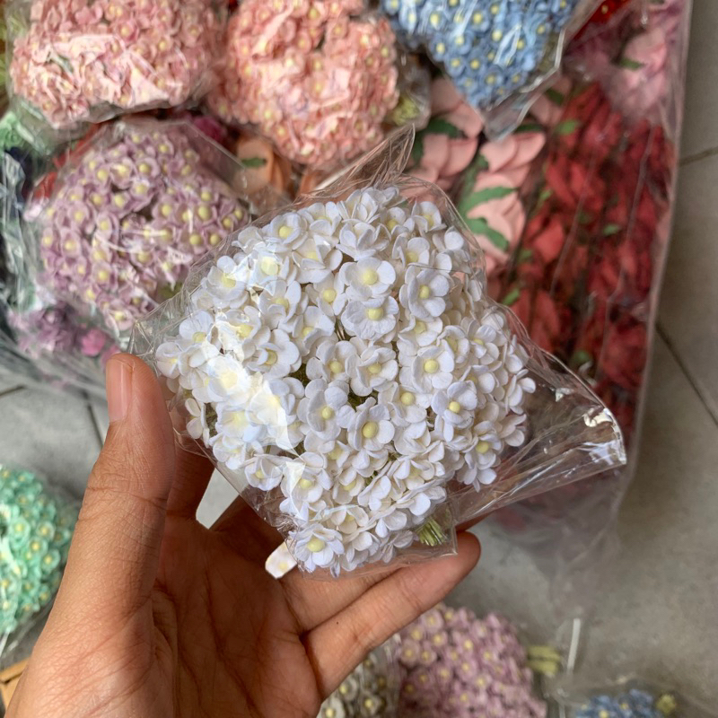 Jual Bunga Kertas Mini Mulberry Paper Scrapbook Bahan Mahar Seserahan ...