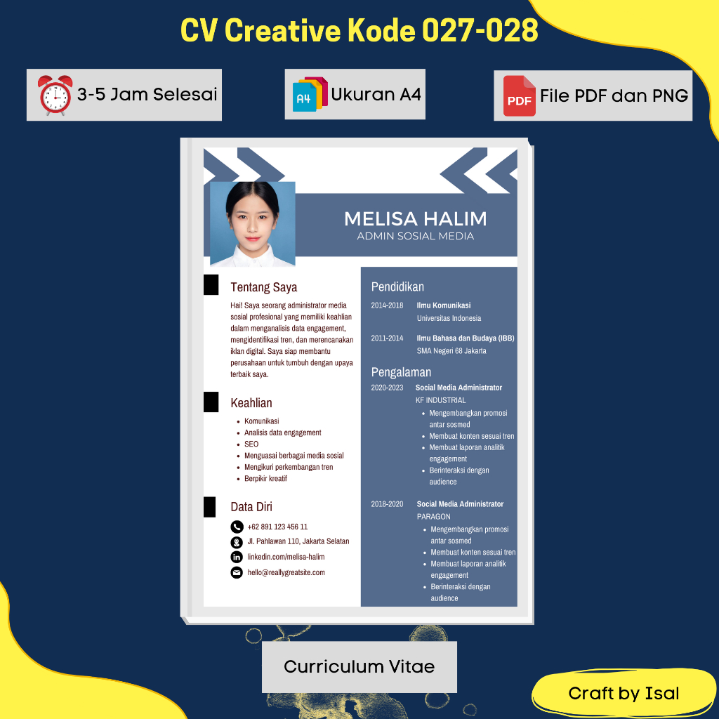 Jual Jasa Pembuatan CV/Curriculum Vitae Professional, Surat Lamaran ...