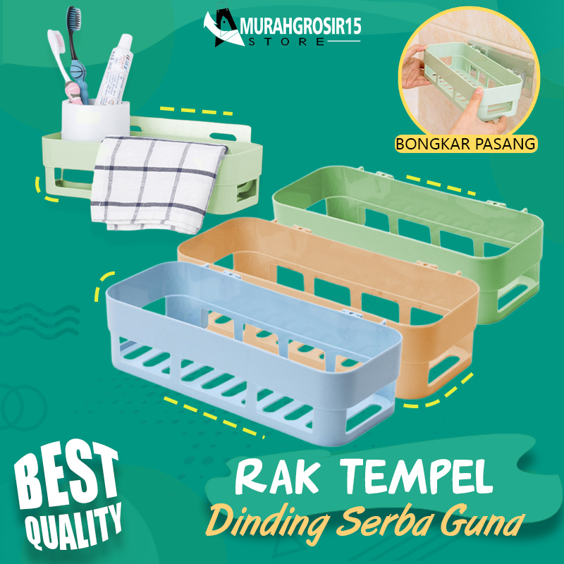 Jual Rak Tempel Dinding Dapur Kamar Mandi Penyimpanan Botol Rak Sudut ...