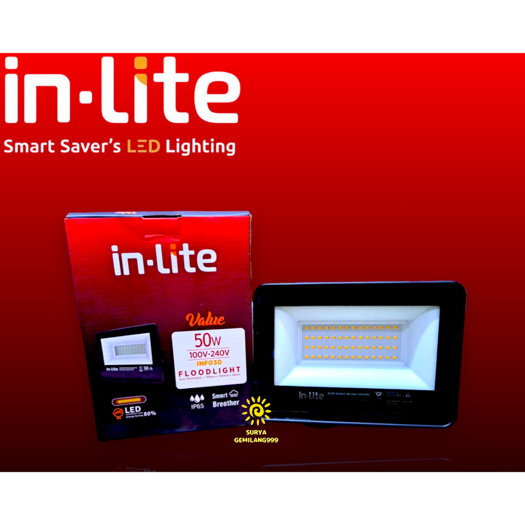 Jual LAMPU SOROT LED INLITE VALUE 50W 50 WATT INF030 FLOODLIGHT | Shopee Indonesia