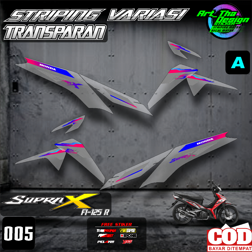 Jual Striping Transparan Honda Supra X 125 FI 005- Sticker Variasi ...