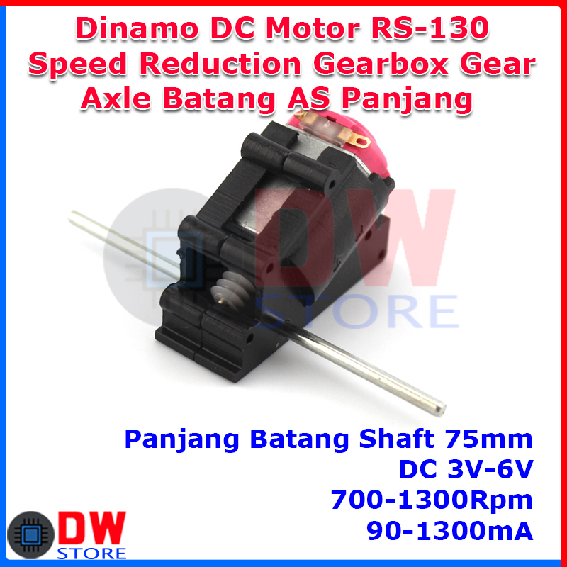 Jual Dinamo DC Motor RS-130 DIY Mobil Gearbox Gear Batang AS Shaft Roda ...