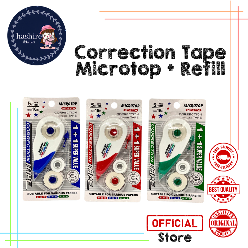 Jual Tip Ex//Correction Tape Reffilable// Dapet isi ulang// Refill ...