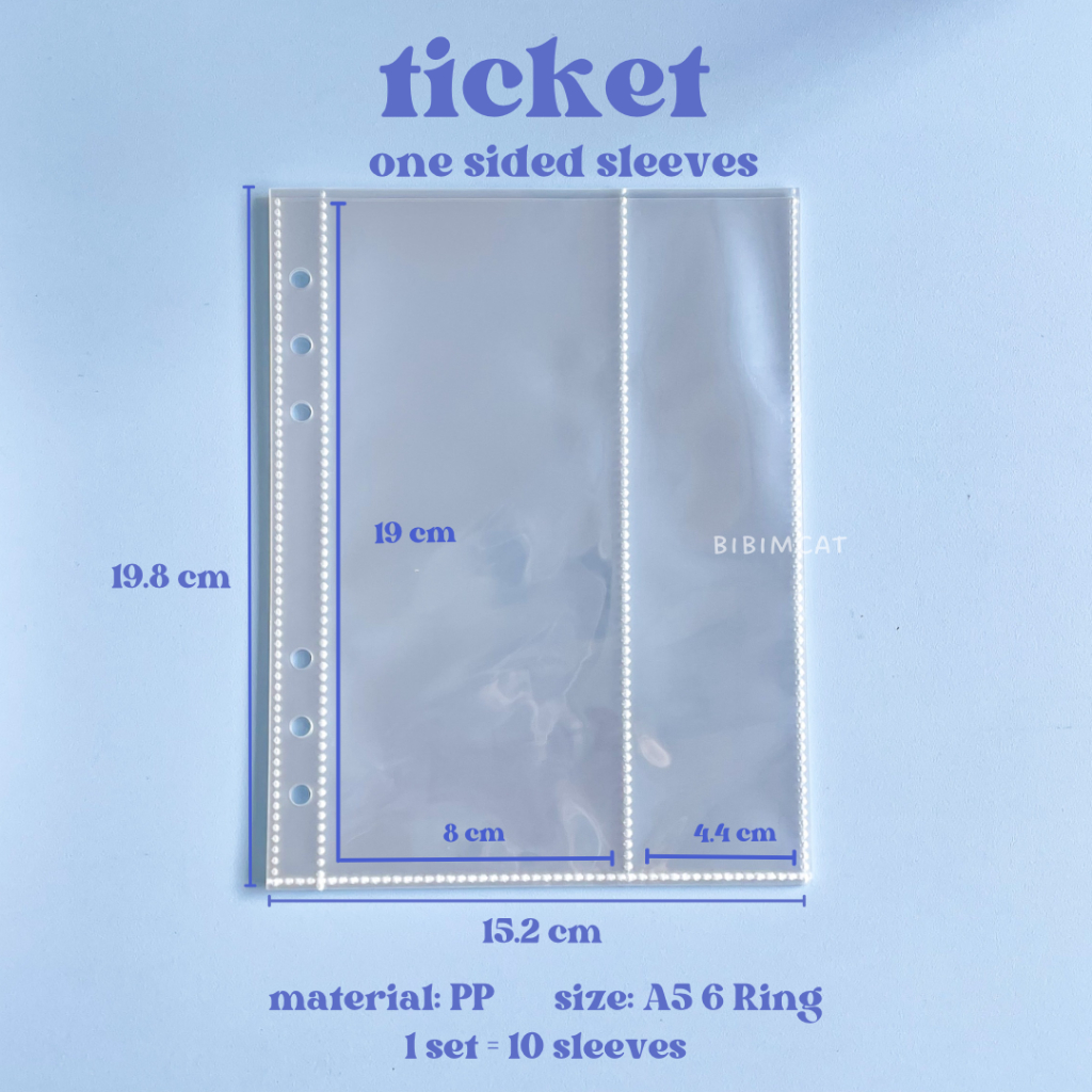 Jual (A5 Size) 10 Lembar Sleeve Binder A5 6 Ring - ONE Sided | Shopee ...