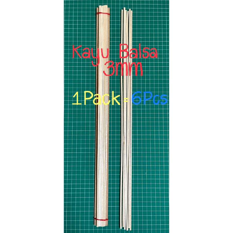 Jual (6 PCS) KAYU BALSA/BALSA STICK/STIK KAYU/KAYU MAKET ARSITEKTUR 2MM ...