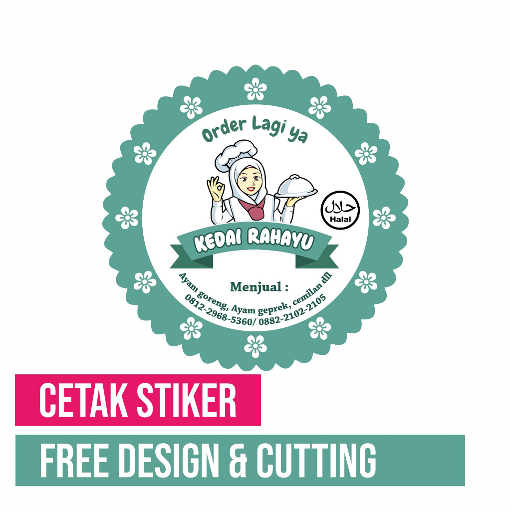 Jual cetak stiker label free design dan cutting | Shopee Indonesia